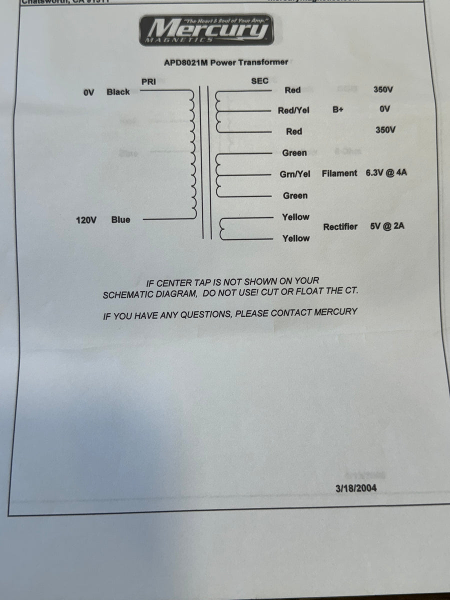 Tweed Deluxe Style Power Transformer - APD-8021M by Mercury Magnetics ...